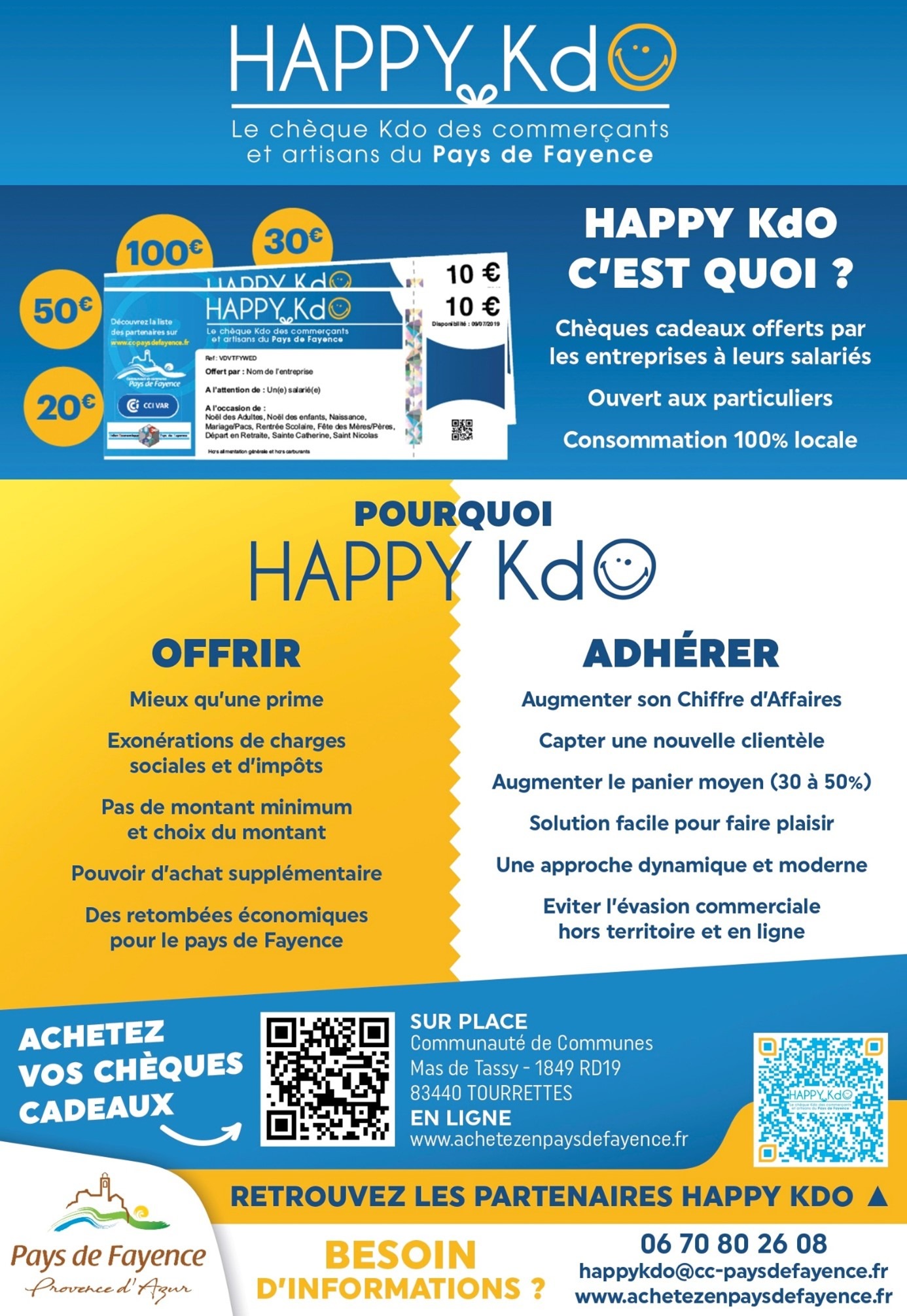 Commerçants, artisans, prestataires : adhérez à HAPPY KdO, le chèque ...